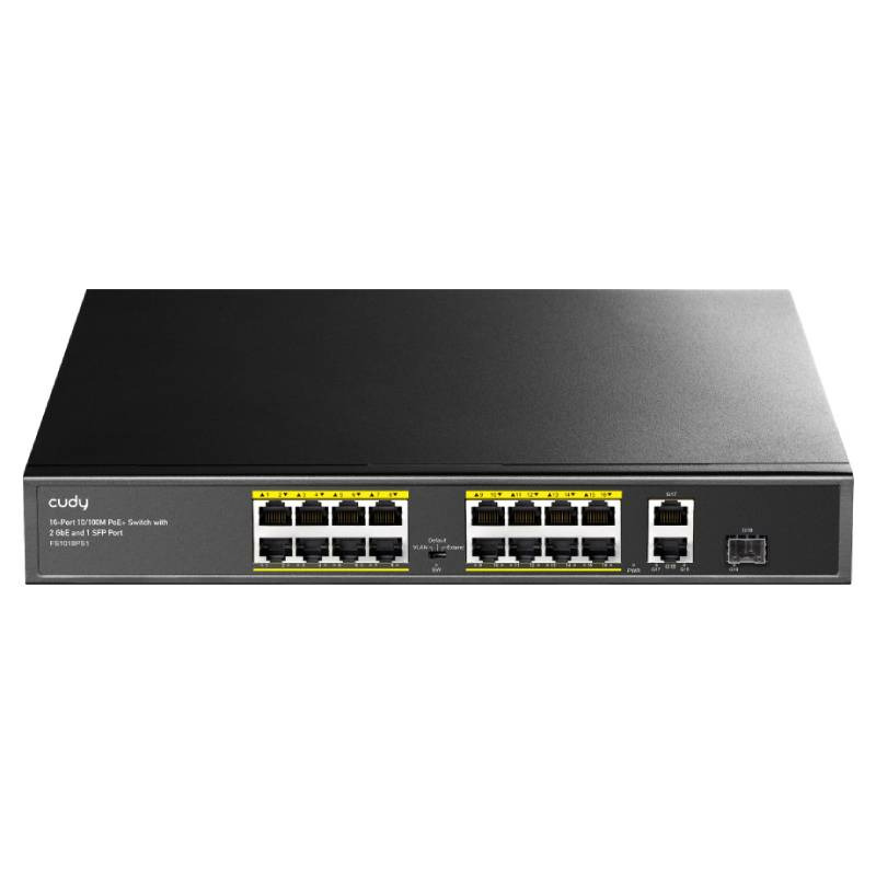 CUDY FS1018PS1 16-Port 10/100M PoE+ Switch with 1 Combo SFP Port ...