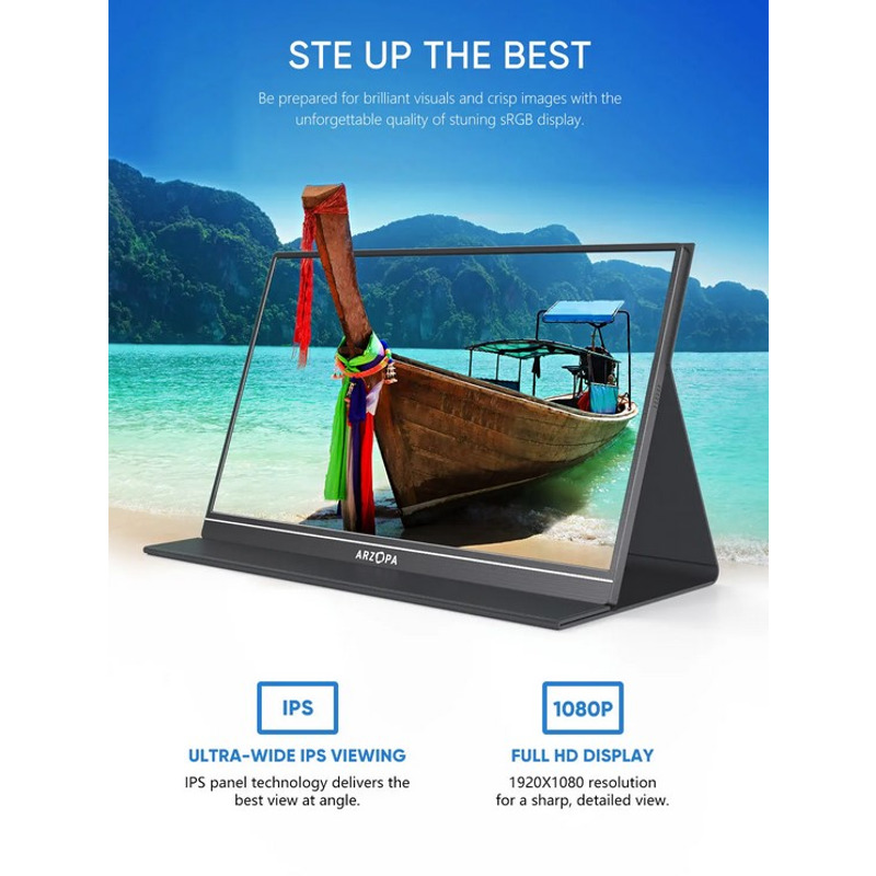 Eksterni Monitor za Laptop Arzopa S1 15.6 FULL HD IPS 60Hz Zvučnici ...